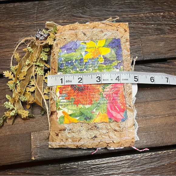 Handmade | Office | Floral Junk Journal Flowers Feminine Paper Bag Faux ...